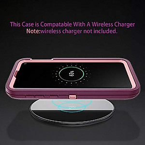 I-HONVA for Galaxy S10E Case Shockproof Dust/Drop Proof 3-Layer Full Body Protection [Without Screen Protector] Rugged Heavy Duty Durable Cover Case for Samsung Galaxy S10E, Purple/Pink