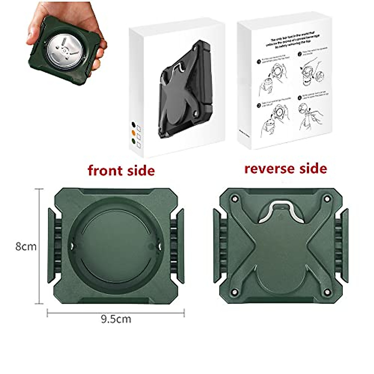 MYXL Original 2 in 1 Beer Can Opener Manual Smooth Edge ,Universal Soda Can Openers Remover That Cuts Open the Top,Compact Portable Kitchen Bar Tool,Handheld Safety Small Can Opener. (green)