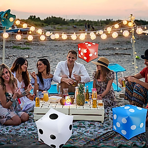 Sumind 12 Inch Jumbo Inflatable Dice Outdoor Fun Huge Inflatable Dice Set Include 3 Jumbo Inflatable Dices, 10 Pieces 12 mm Plastic Dices for Indoor Outdoor Broad Game and Pool Party Supplies Prop Toy