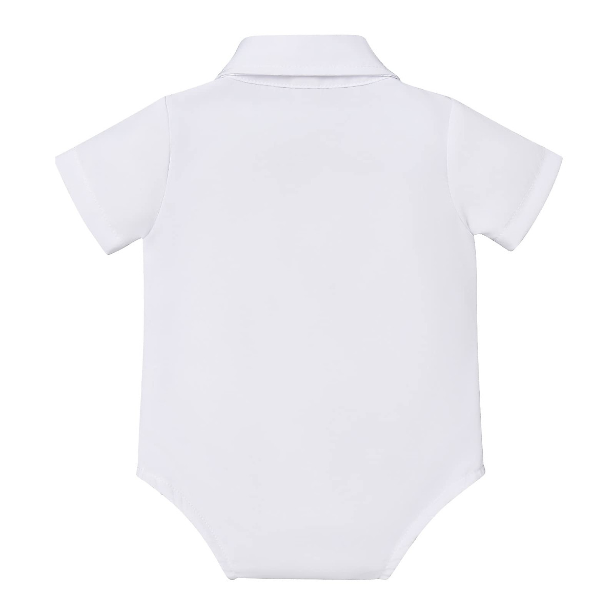 Baptism Christening Outfits for Boys Baby Formal Suit Gentleman Bowtie Romper Vest Shorts Pants White Wedding Tuxedo Outfits 1/2 1st/2nd Birthday Cake Smash Clothes 3PCS Set White 0-6 Months