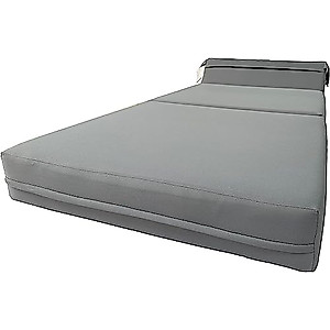 D&D Futon Furniture Gray Sleeper Chair Folding Beds, Convertible Studio Sofa Bed, High Density Foam (70 x 32 x 6 in Thick)