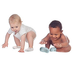 Geyoga 8 Pairs Thick Baby Non Skid Socks Baby boy Girl Gift Anti Slip Ballet Socks with Strap Cotton for Toddlers Walker(1-2 Years)