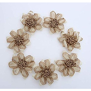 9 Pcs 3.15 Inch Vintage Jute Burlap Flowers Handmade Burlap Rose Flowers Jute Twine Burlap Flowers Rustic Lace Rose for DIY Handmade Floral Crafts Making Home Wedding Party Decoration