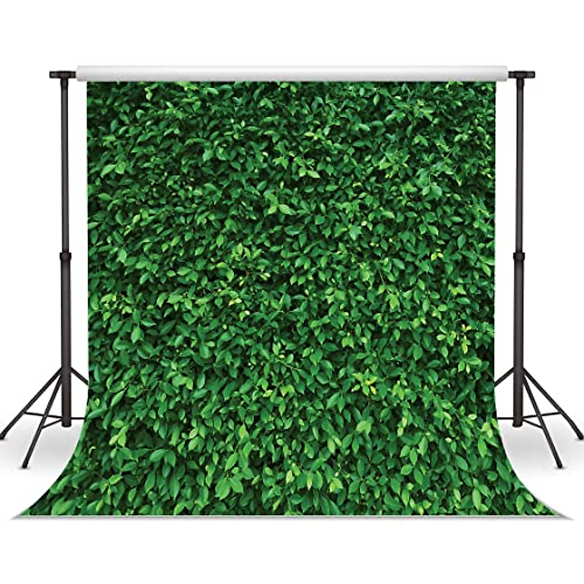 LYWYGG 8x8FT Green Leaves Photography Backdrops Mmicrofiber Nature Backdrop Birthday Background for Birthday Party Seamless Photo Booth Prop Backdrop CP-87-0808