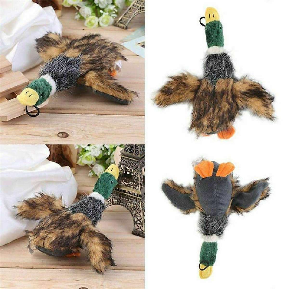 NATEFEMIN Funny Pet Dog Puppy Squeaky Duck Squeaker Plush Mallard Sound Play Chew Toy New Dog Pet Chewing Biting Toys Make Fun for Fun