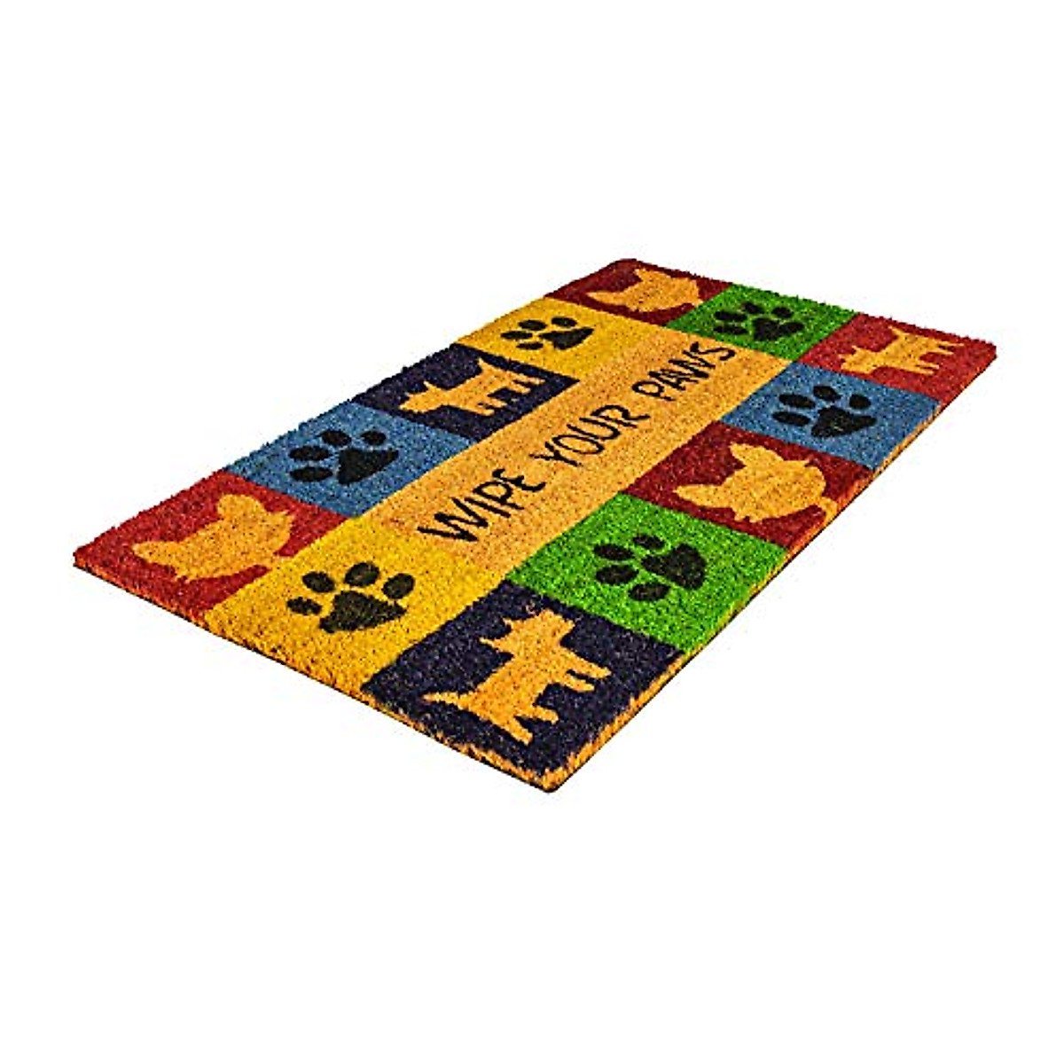 NoTrax, Wipe Your Paws, Vinyl-Backed Natural Coir Doormat, Entry Mat for Indoor or Outdoor Use, 18"x30", C12 (C12S1830WP)