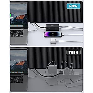 Baseus USB C Charger - PowerCombo On 100W Power Strip with 4 USB Ports & 2 Outlet Extender - USB Charging Station for MacBook Pro/Laptops/iPhone/Samsung/iPad Fast Charging