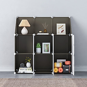 Aeitc Cube Storage Closet Organizer Cube Organizers Storage Shelves for Bedroom, Living Room, Office, Brown+white