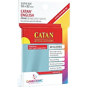 Gamegenic GGS10072ML Prime Sleeves Catan Red Sized Sleeves 60 Count Pack Clear (GG1072)