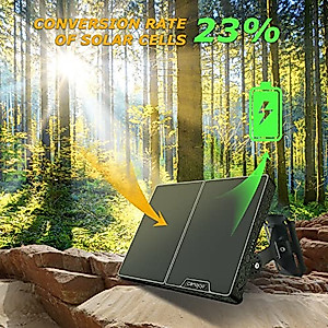 Camojojo Double Trail Camera Solar Panel 12V/1A 5.5V/1.5A Foldable Solar Charger Kit Waterproof IP66 with Build-in 3000mAH Rechargeable Lithium Polymer Battery Hunting Accessory