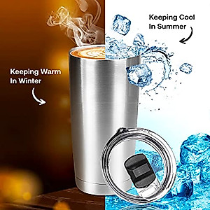 Magnetic Tumbler Lid - Fits Rambler, Ozark Trail, Old Style Rtic,Replacement Magnetic Slider, Magnetic Spill Proof Tumbler Cover (30oz, 2Pcs Black/Blue)