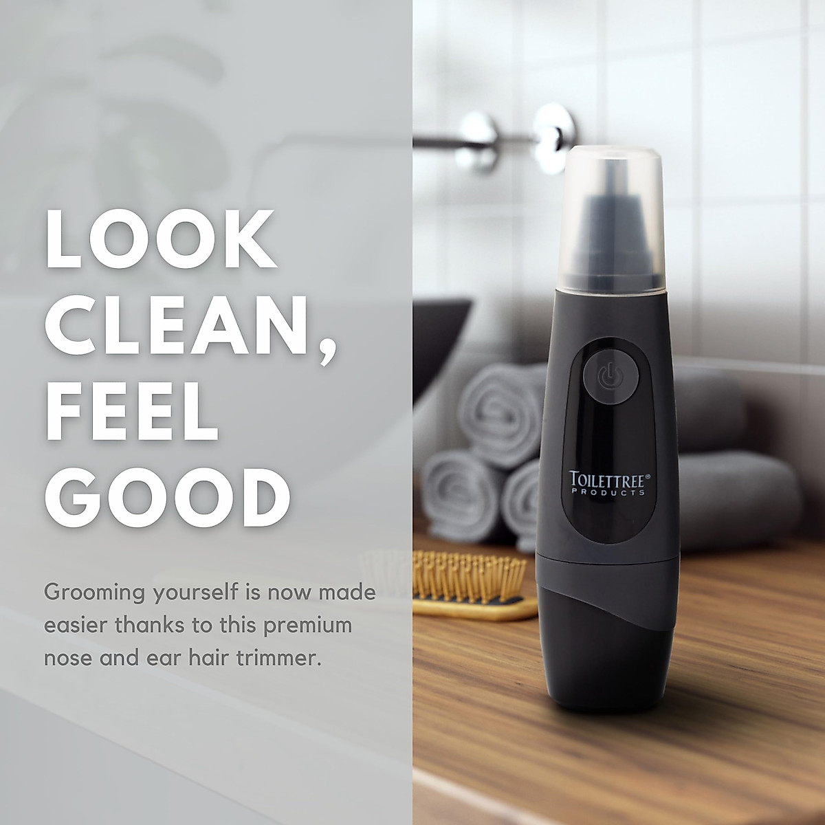 ToiletTree Products Water Resistant Nose and Ear Hair Trimmer with LED Light