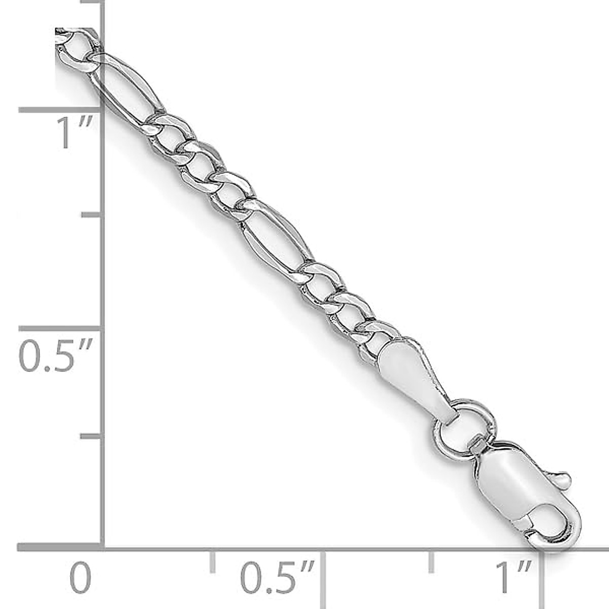 IceCarats 14K White Gold 2.5mm Figaro Link Chain Bracelet 7 inch