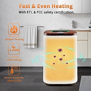 Qumox Towel Warmer Bucket, Large Towel Warmer with 3 Heating Modes, Heat Time 20/40/60 Min Adjustable, Auto Shut Off and Up to 24 Hour Delay Timer, Towel Heater for Oversize Bathrobes Blankets