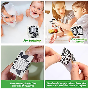 Dimsile 50 Pcs Cow Theme Soap Bar Dairy Cow Pattern Soap with Thank You Cards for Guests Glycerine Handmade Bath Soaps Animals Soap Favors Girl Boy Birthday Baby Shower Favors Bulk for Guest