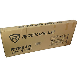 Rockville RTP82W Adjustable Totem Moving Head Light Stand+Scrim+Bag, 8 ft. white