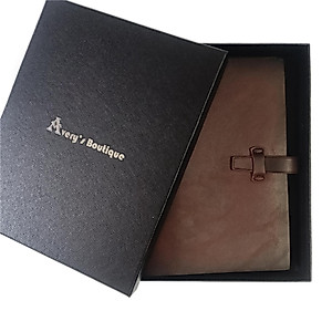 Spiral Genuine Leather Journal Writing Notebook, A5 Leather Cover Notebook for Men and Women, 6 Ring Binder Refillable Diary Notepads,Vintage Leather Business Planner, Personal Organizer (Coffe)