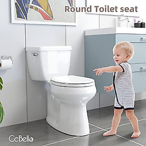 Round Toilet Seat, Slow Close Quick-Release Hinges, Heavy Duty Soft Close, Quiet-Close Lid And Seat For Standard Toilets, Easy To Install And Clean, Never Loosen, White(16.5”)