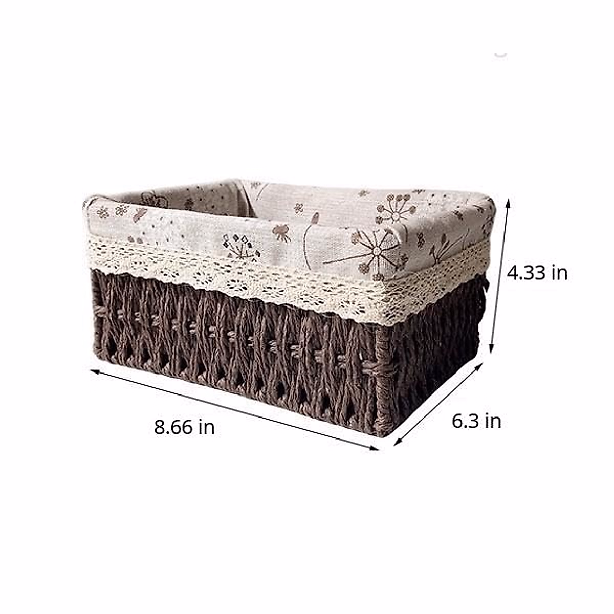 Delectable Garden Wicker Baskets (Set of 3) for organizing and storage, cloth lined, quality home decor