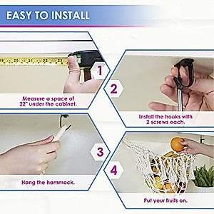 Macrame Fruit Hammock For Kitchen Under Cabinet, Hanging Fruit Banana Hammock Fruit, Hanging Fruit Hammock Under Cabinet Fruit Hammock, Kitchen Hammock For Fruit Hammock Camper, Produce Hammock Veggie