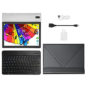 VINGVO 10 Inch Tablet, Tablet PC Dual Camera IPS Octa Core for Office (Silver)