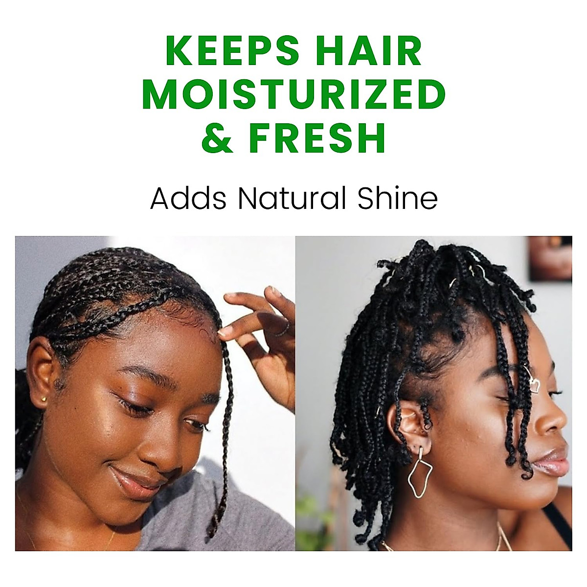 The Roots Naturelle Braid Sheen Braid Spray | 12 Fl Oz | Leave-in Conditioner with Shea Butter | Enriched with Vitamins and Essential Oils | Anti-Itch, Anti-Frizz | Great for Twists and Locs