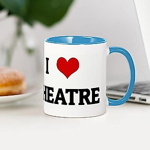 CafePress I Love THEATRE Mug Ceramic Coffee Mug, Tea Cup 11 oz