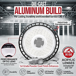 RuggedGrade 100 Watt - Corvus II Series - LED High Bay UFO - 14,500 Lumen - 4000K - DLC Premium 5.1