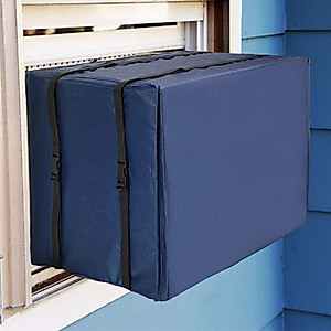 Window Air Conditioner Covers for Outside Units Dust-Proof Waterproof Window AC Outdoor Cover for Winter (27.5"W x 19"H x 23"D), Blue