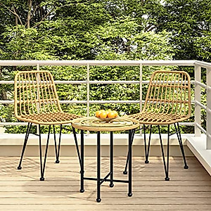 vidaXL 2X Patio Chairs Garden Outdoor Lawn Terrace Balcony Backyard Dining Dinner Dinette Sitting Chair Seat Seating Furniture PE Rattan