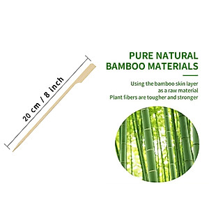 Bamboo Skewers 8 Inch, 200 PCS Cocktail Skewers, Wooden Skewers for Appetizers，BBQ，Fruit Kabobs，Sandwich，Drink.