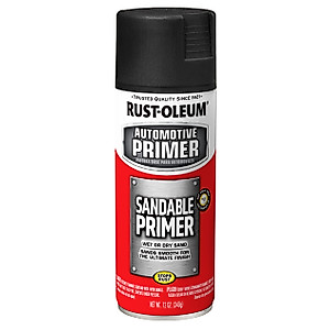 Rust-Oleum 249418 Automotive Sandable Primer Spray Paint, 12 Ounce, Black, 12 Fl Oz
