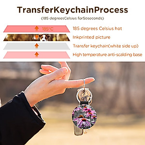 Equsion 16 Pcs Sublimation Blanks Keychain Glitter PU Leather Keychain Heat Transfer Keyring for DIY Crafts Making (Round)