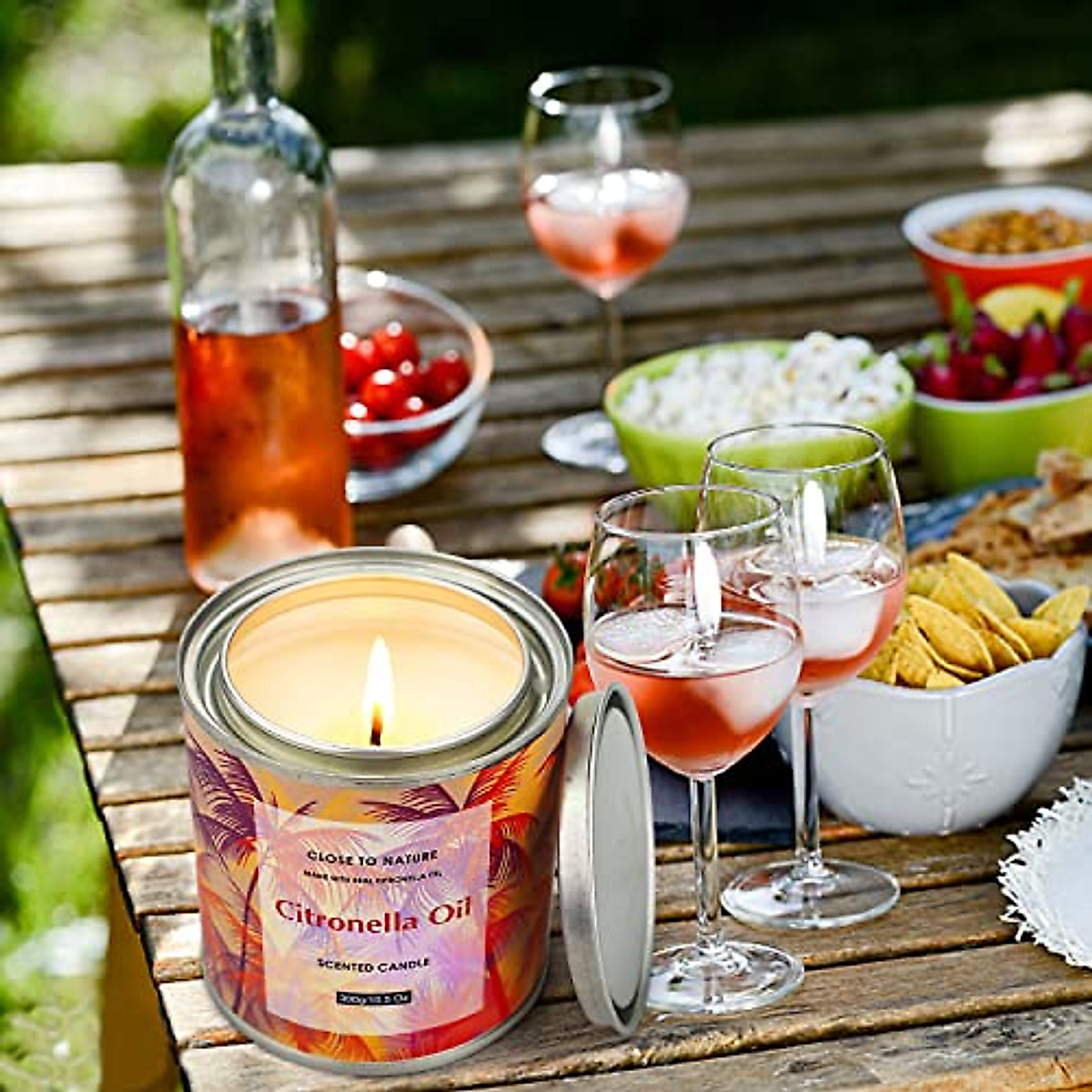 Citronella Candles Outdoor and Indoor, 4 Pack 42 Oz 240 Hours Large Citronella Candles for Summer, Long Lasting Lemongrass Soy Candle Scented Candles for Garden Patio Yard Balcony