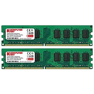 Komputerbay 4GB 2X 2GB DDR2 800MHz PC2-6300 PC2-6400 DDR2 800 (240 PIN) DIMM Desktop Memory