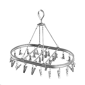 LIUZH Sock Drying Artifact Drying Sock Rack Aluminum Alloy Hanging Sock Rack Multi-Clip Towel Underwear Drying Rack ( Color : White-Fruit peach5 , Size : 32 Clips )