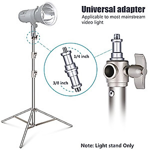 Neewer 3-Pack Stainless Steel Light Stand with 1/4 -inch to 3/8-inch Universal Adapter 39-102 inches/99-260 Centimeters Foldable Support Stand for Studio Softbox,Umbrella,Strobe Light,Reflector,etc