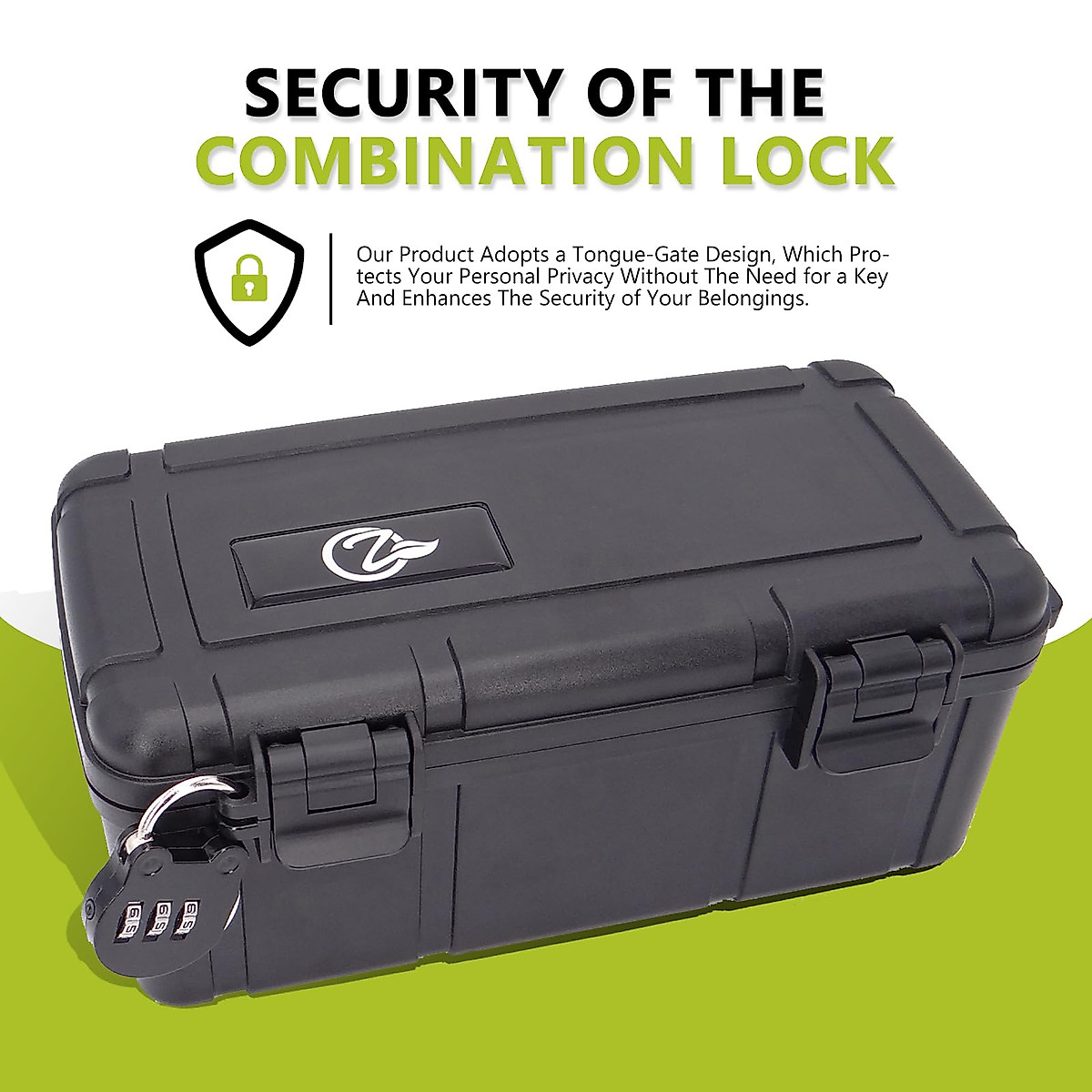 OZCHIN Black Storage Box Resistant Storage Container with Combination Lock ABS Plastic Storage Box (Box Set)