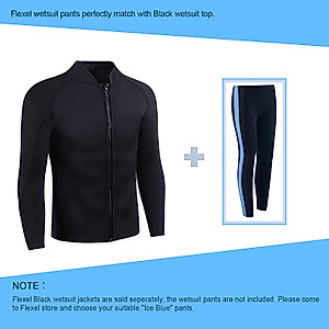 INTBOSS Wetsuit Top Men,2mm Mens Wetsuit Top 3mm Long Sleeve Wetsuit Jacket Men Front Zip Warm Wets Suit Jackets for Men Stretch Mens Wetsuit Top