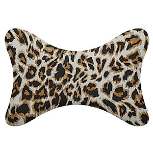 JZDACH Car Neck Pillow Memory Foam Head Rest Support Cushion Compatible with Cheetah Leopard Print for Travel Car Seat, Boys Gaming Office Chair,Travel Portable Pillow