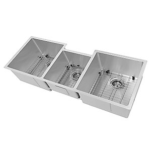 ZLINE 45" Breckenridge Undermount Triple Bowl Stainless Steel Kitchen Sink with Bottom Grid and Accessories (SLT-45)