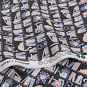 Camelot Fabrics Literary Shelfie Fabric, Charcoal