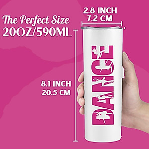 Onebttl Dancer Gifts for Girls, Teens, Her - Dance - 20oz/590ml Stainless Steel Insulated Tumbler with Straw, Lid - Dance Themed Recital Gifts for Women - (White)