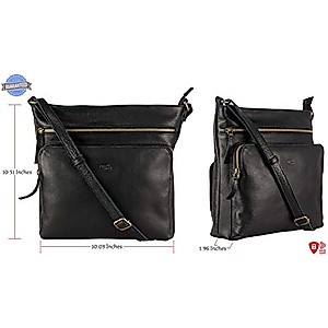 Mou Meraki Premium Genuine Leather Black Crossbody Purses and Handbags Women