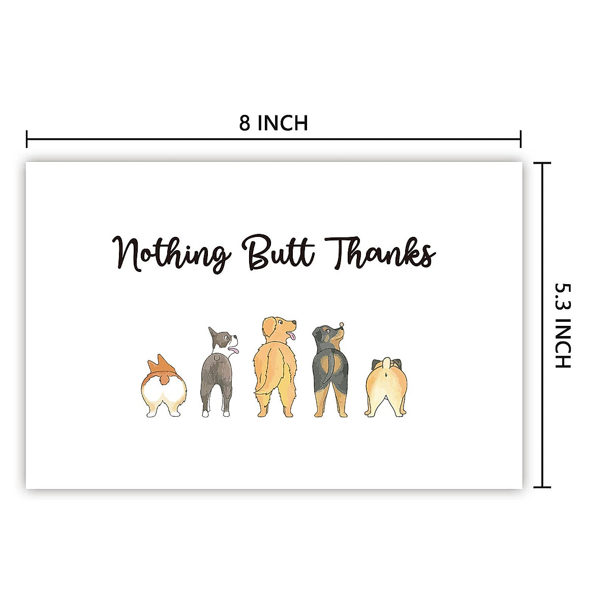 Kirynurd Nothing Butt Thanks, Cute Funny Thank You Card, Thanks Card for Anyone, Thanksgiving Day Card