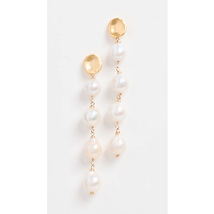 Brinker & Eliza Women's Gigi Earrings, Pearl, Off White, One Size