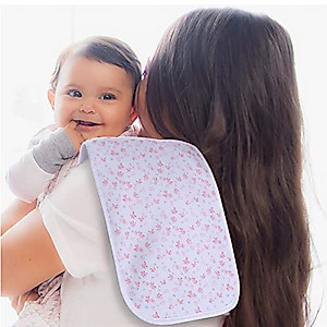 Hakochia Burp Cloths for Baby Girls Organic Cotton Large Burp Clothes Extra Absorbent Soft Burping Rags Spit Up Cloth Sets for Newborns 8 Pack