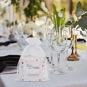 HRX Package 100pcs White Organza Bags, 4 x 6 inches Christmas Wedding Favors Gift Drawstring Bags Jewelry Pouches Candy Mesh Pouches