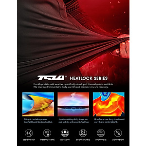 TSLA Men's Thermal V-Neck Long Sleeve Compression Shirts, Athletic Base Layer Top, Winter Gear Running T-Shirt, Heatlock V Neck Black, Small