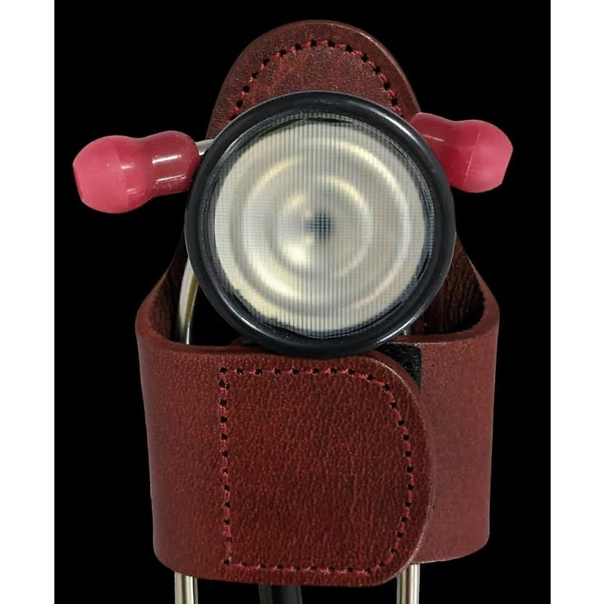 The HipClip – Handmade Leather Stethoscope Holder (Brown) Full Grain Leather